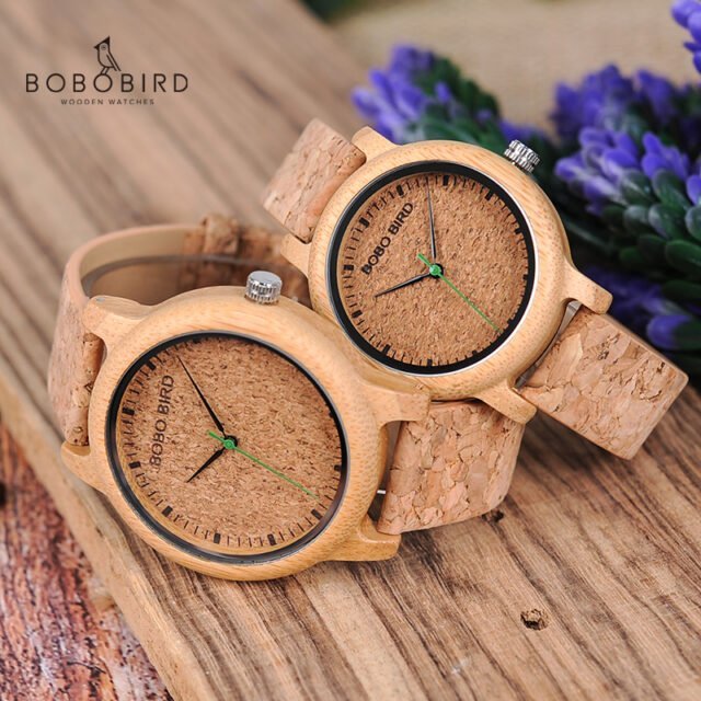BOBO BIRD Lovers Leather Strap Bamboo Watch | KD Market